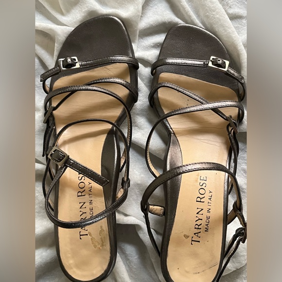 Taryn Rose | Shoes | Taryn Rose Strappy Sandals 375 In Gunmetal | Poshmark